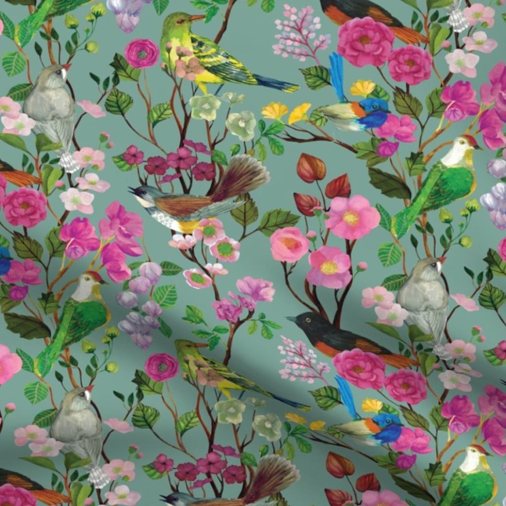 blooming birds | cotton sateen | vault premium – Rough & Tumble