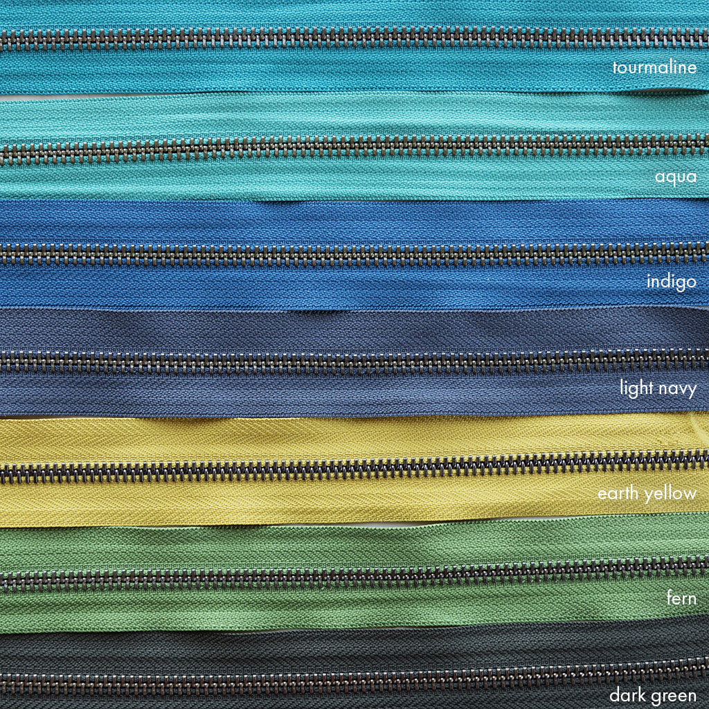 dark green | both finishes | zipper swatch – Rough & Tumble