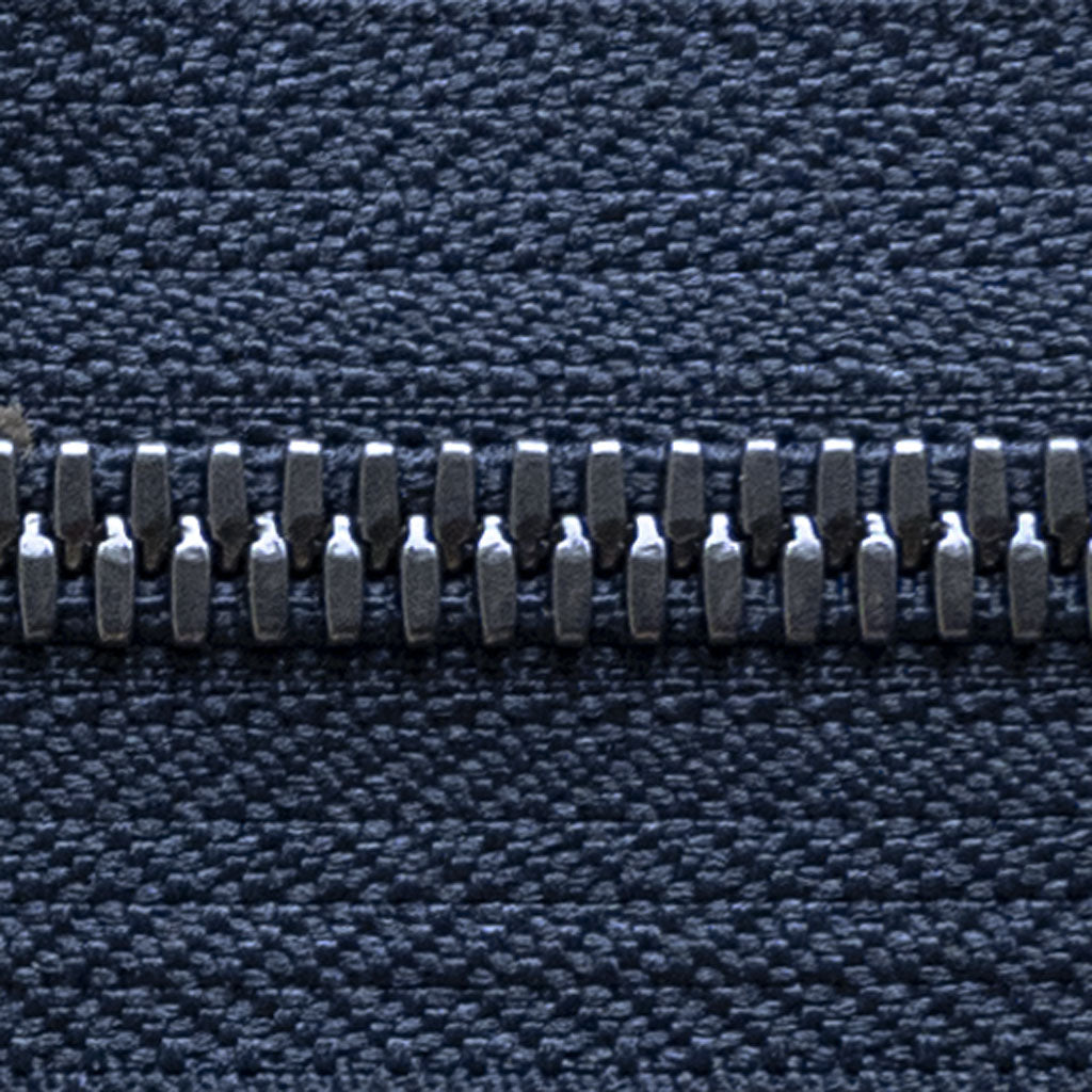 navy | antique silver | zipper swatch – Rough & Tumble